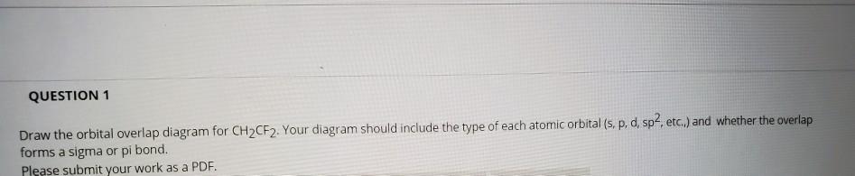 Solved Draw the orbital overlap diagram for CH2CF2. your | Chegg.com