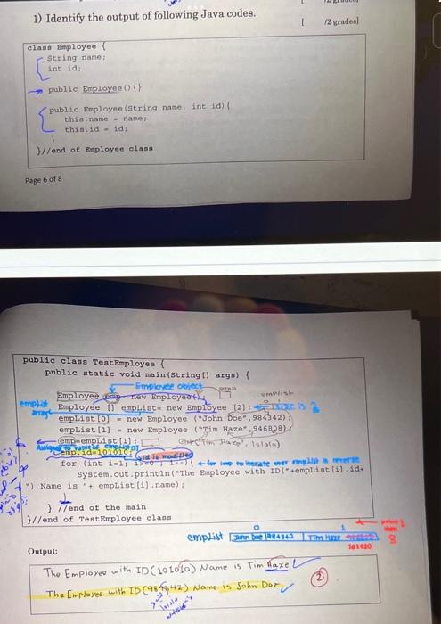 Solved why the answer of the output the id for 0 didnt | Chegg.com