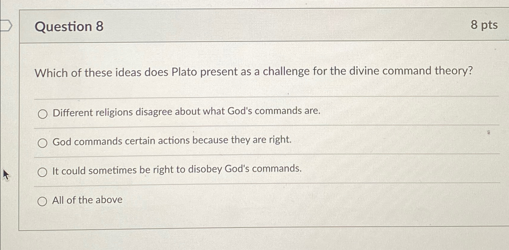 Solved Question 88ptsWhich of these ideas does Plato present | Chegg.com