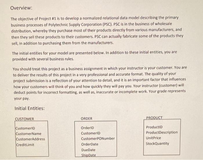 Solved The objective of Project #1 is to develop a | Chegg.com