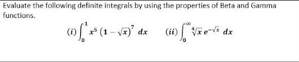 Solved Evaluate the following definite integrals by using | Chegg.com
