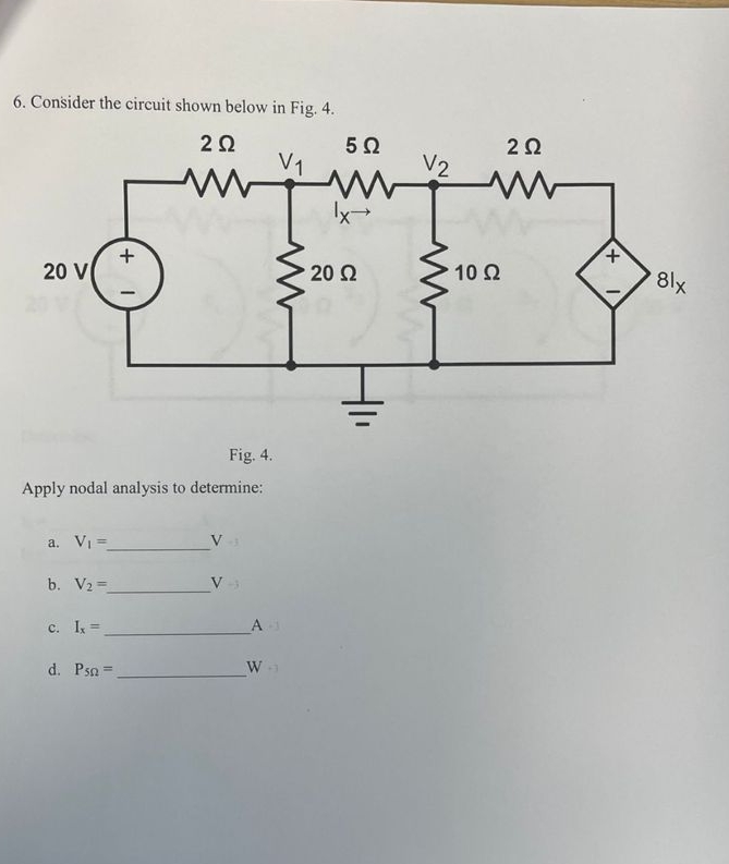 Solved Consider the circuit shown below in Fig. 4.Fig. | Chegg.com