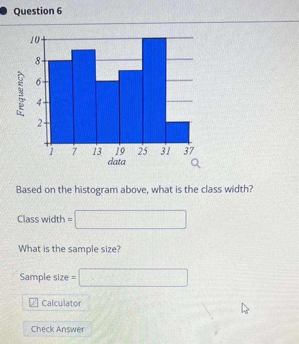 Solved Question 6 Based on the histogram above, what is the | Chegg.com