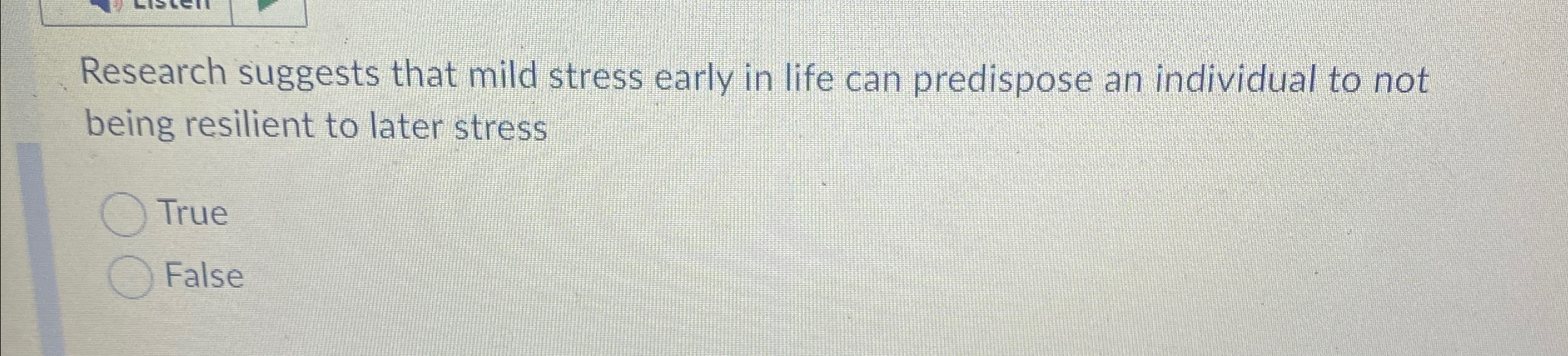 Solved Research suggests that mild stress early in life can | Chegg.com