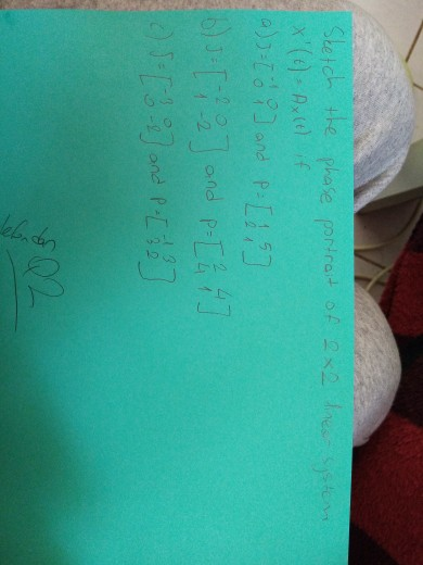 Solved portrait of 2x2 lines sistem Sketch the phase X' (t) | Chegg.com