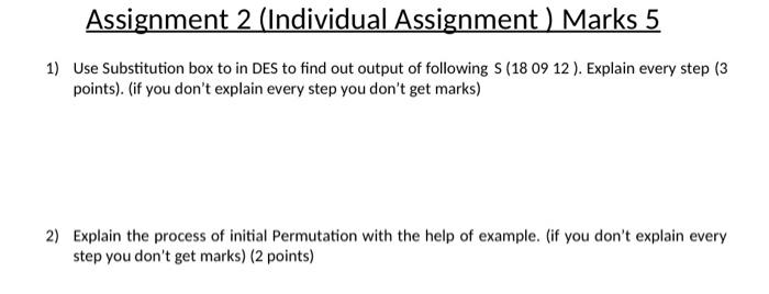 Solved Assignment 2 (Individual Assignment) Marks 5 Use | Chegg.com