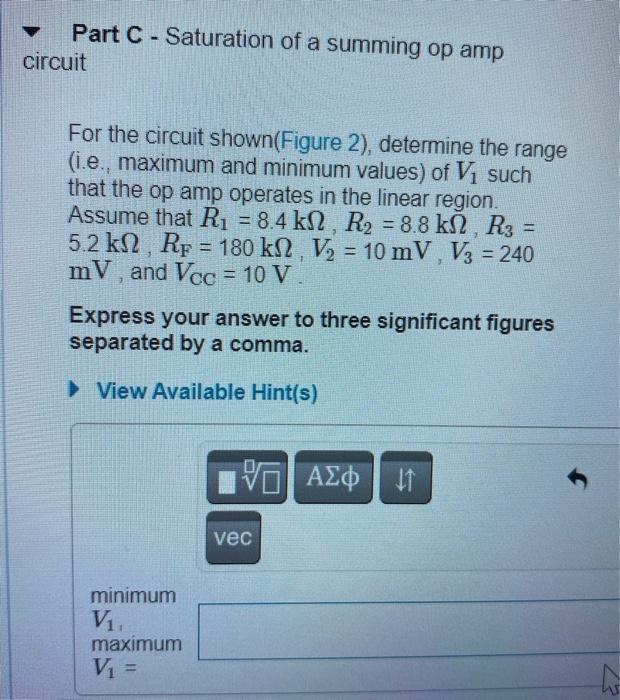 Solved Figure 2 of 2 R R, va R OV. R, Part C - Saturation | Chegg.com