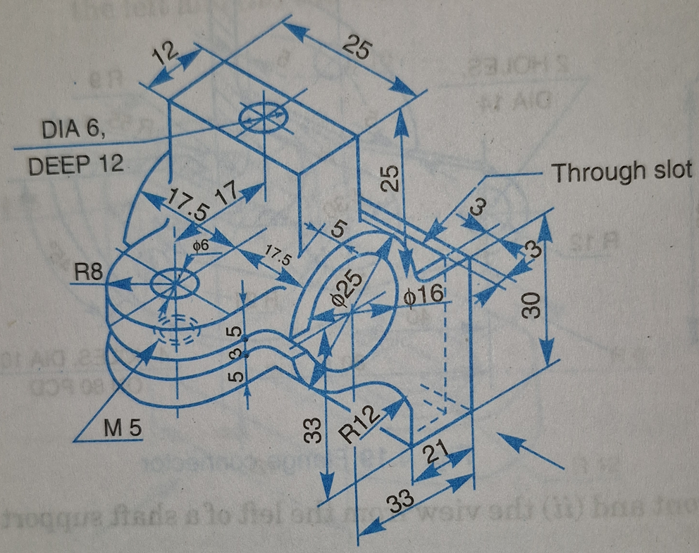 Solved Produce 3 ﻿views using AutoCAD 2026. ﻿Produce front, | Chegg.com