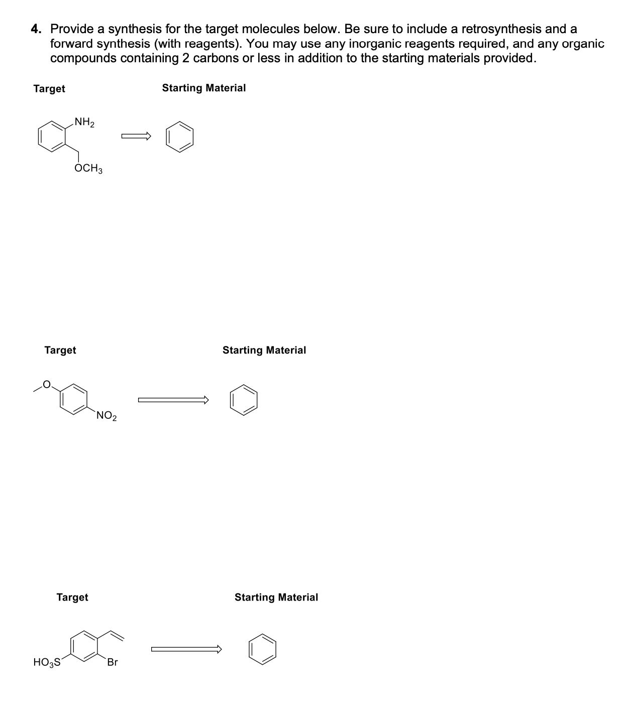 Solved Provide a synthesis for the target molecules below. | Chegg.com