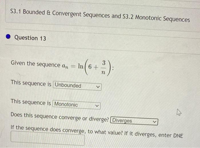 Solved S3.1 Bounded & Convergent Sequences and 53.2 | Chegg.com