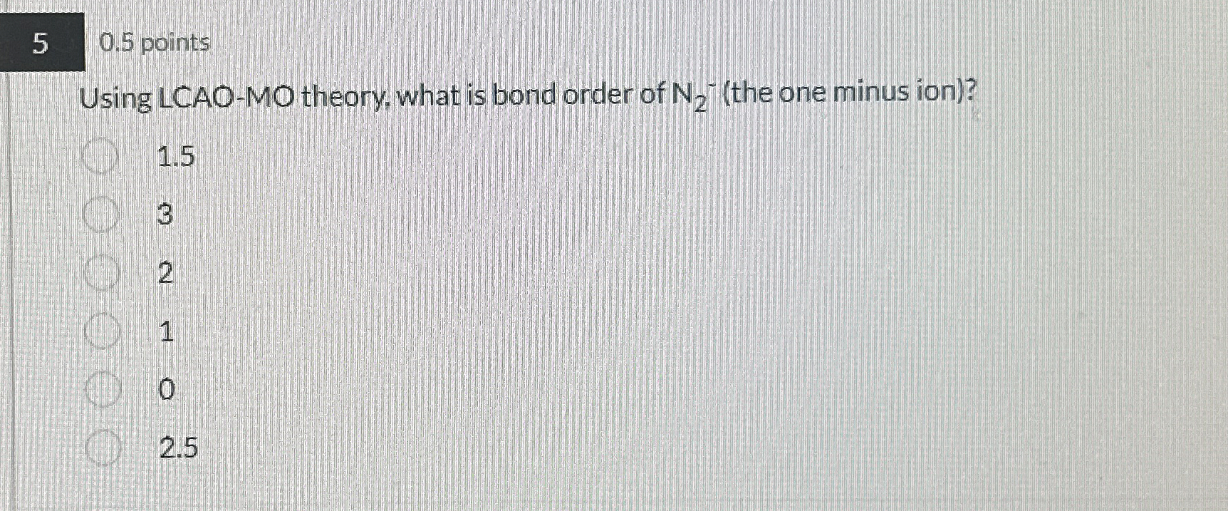 Solved Using LCAO-MO theory, what is bond order of N2 - (the | Chegg.com