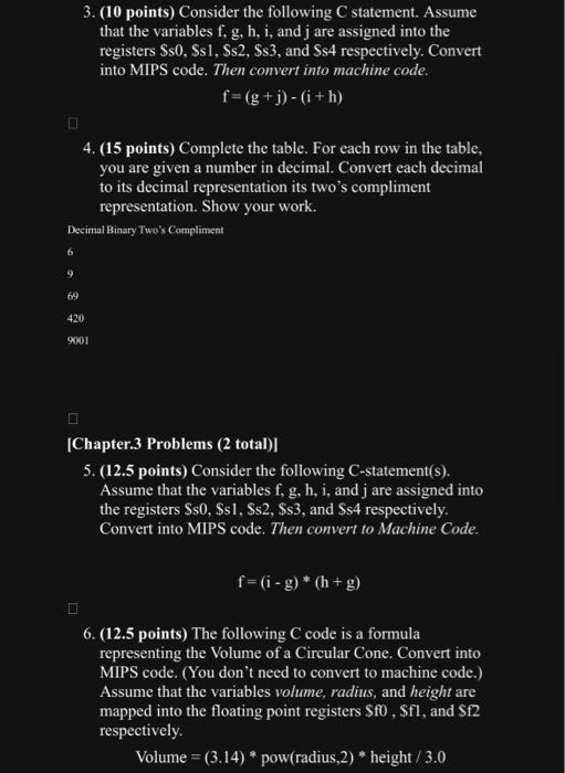 Solved 3. (10 points) Consider the following C statement. | Chegg.com