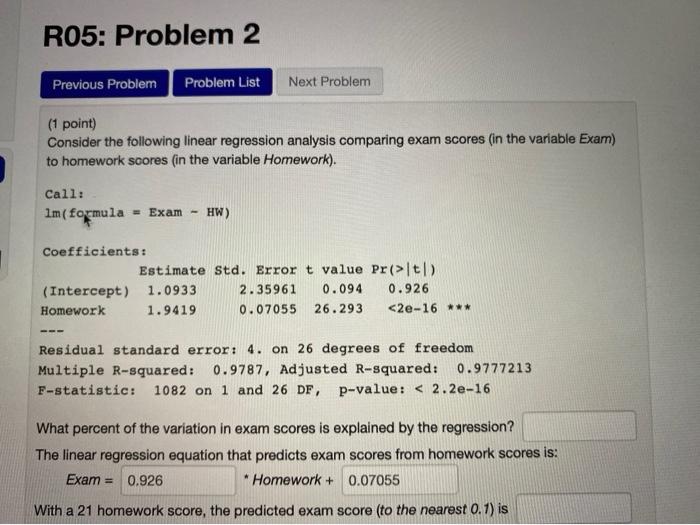 Solved R05: Problem 2 Previous Problem Problem List Next | Chegg.com