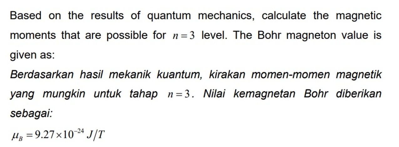Solved Based on the results of quantum mechanics, calculate | Chegg.com