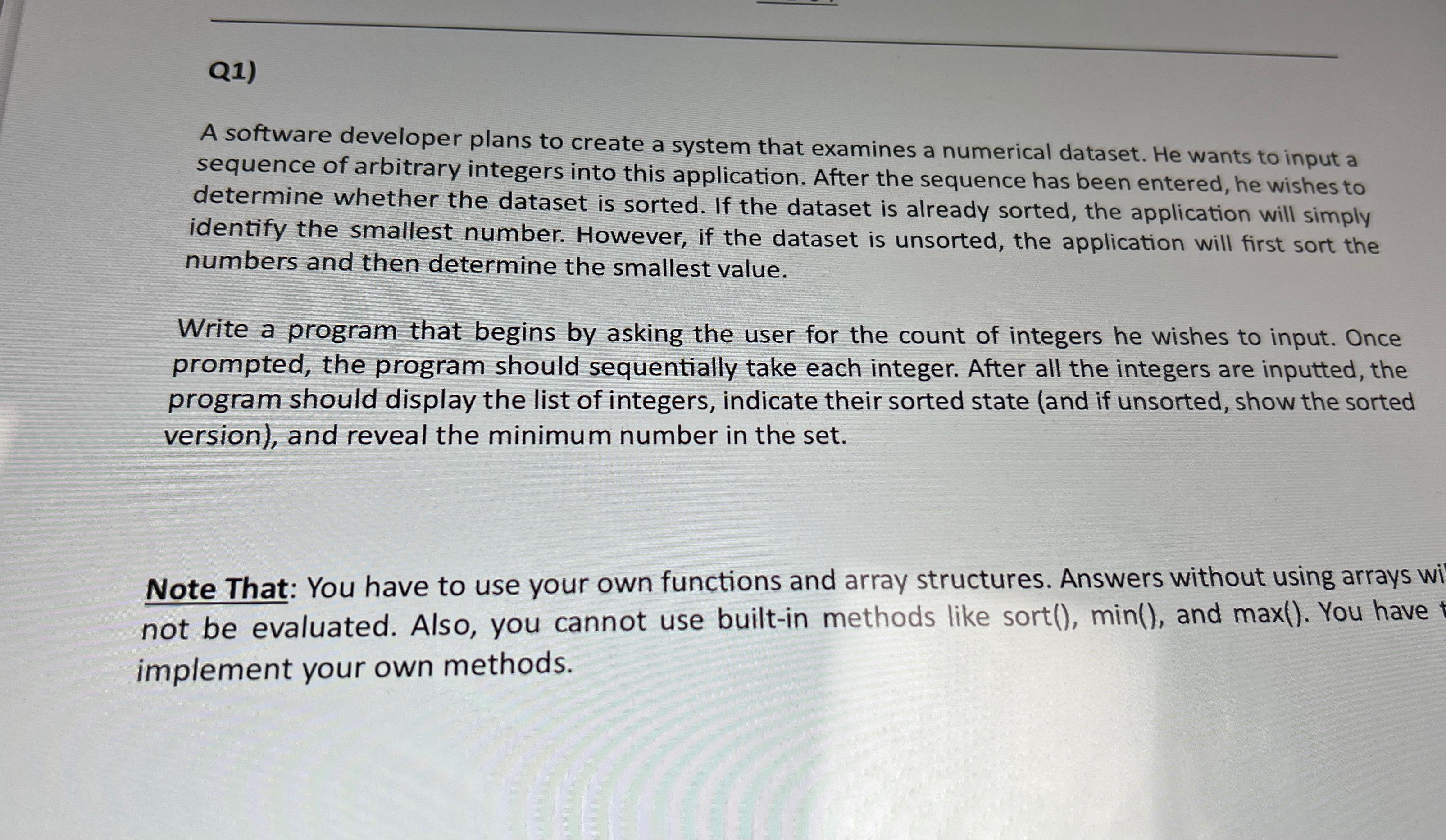 Solved Q1)A software developer plans to create a system that | Chegg.com