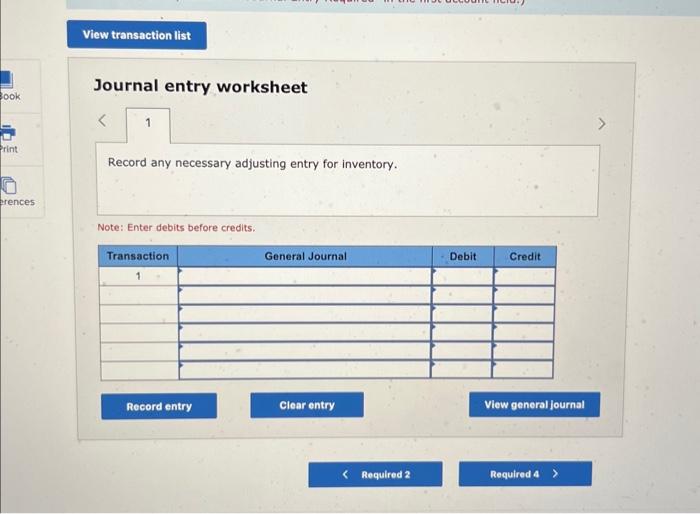 Solved Journal entry worksheet Record any necessary | Chegg.com