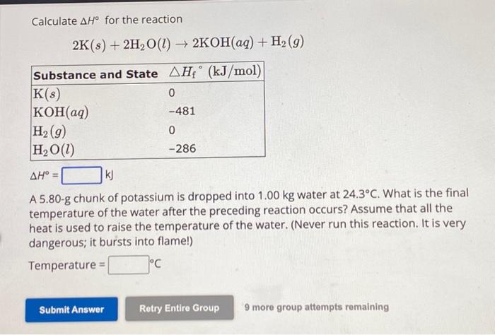 Solved Calculate ΔH∘ for the reaction 2 | Chegg.com