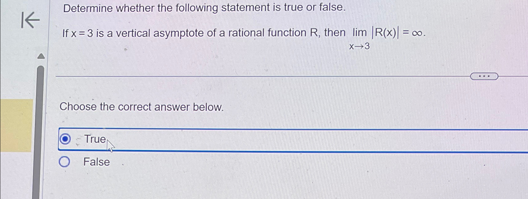 Solved Determine whether the following statement is true or | Chegg.com