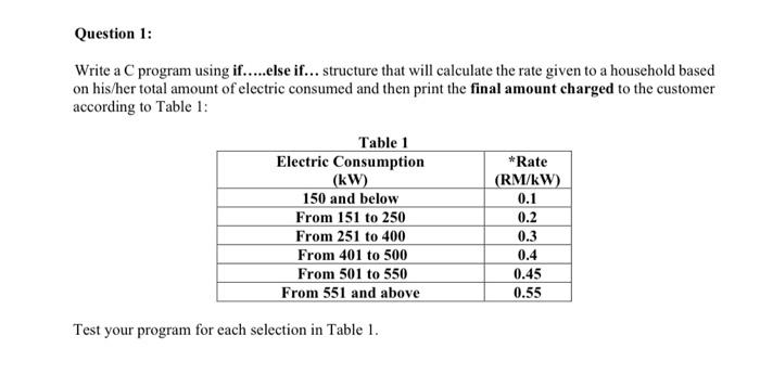 Solved Question 1 Write A C Program Using Ifelse If