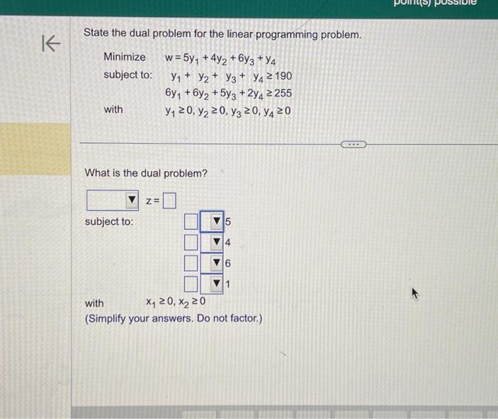 Solved State the dual problem for the linear programming | Chegg.com