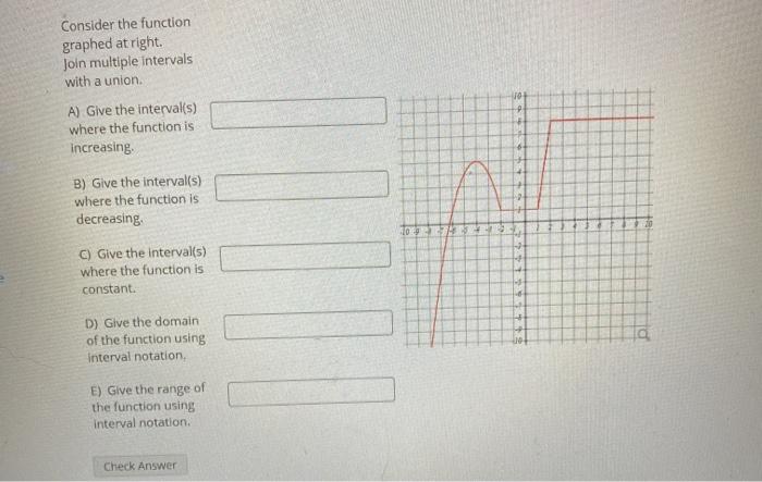 Solved Consider the function graphed at right Join multiple | Chegg.com