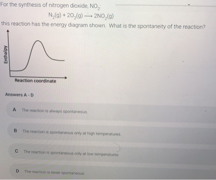 Solved: For The Synthesis Of Nitrogen Dioxide, NO. N. (g) ... | Chegg.com
