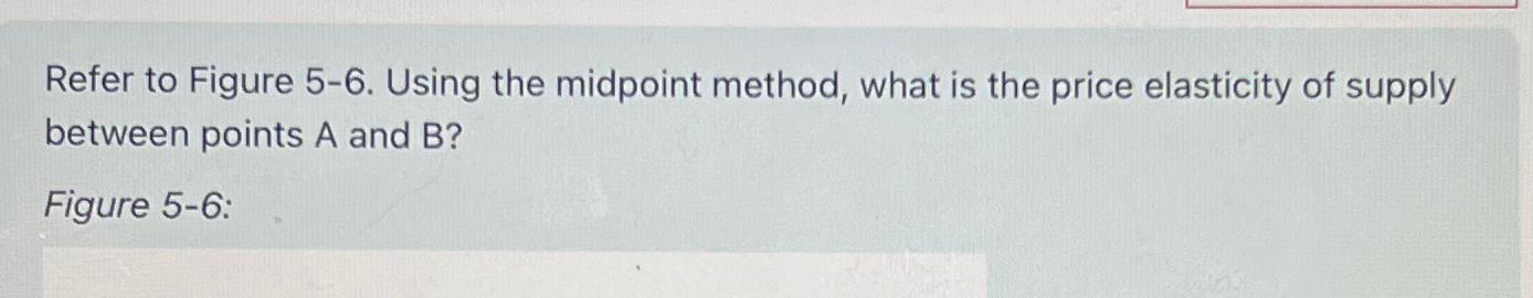 Solved Refer to Figure 5-6. ﻿Using the midpoint method, what | Chegg.com