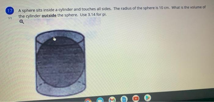 Solved 17 A sphere sits inside a cylinder and touches all | Chegg.com