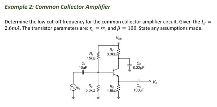 Solved Determine the low cut-off frequency for the common | Chegg.com