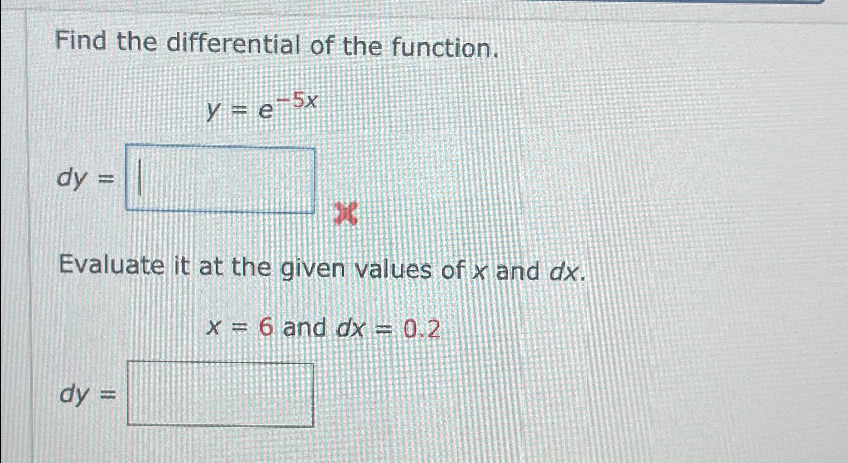 Solved Find the differential of the | Chegg.com