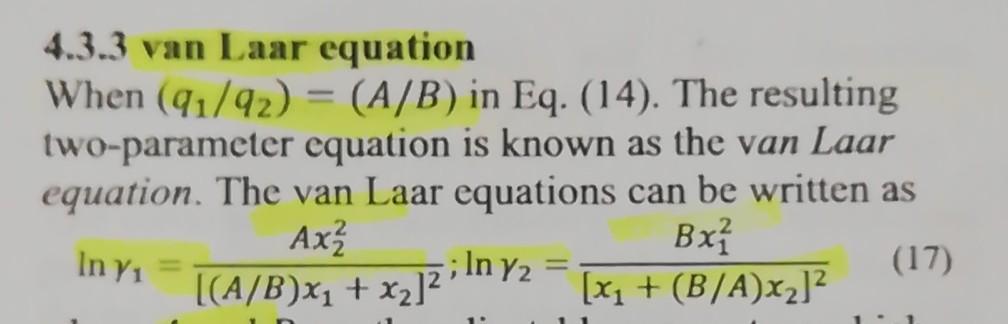 Solved Hint: for (a) find activity coefficients at infinite | Chegg.com