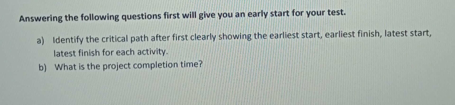 Solved In a simple PERT Project network, three tasks A, B | Chegg.com
