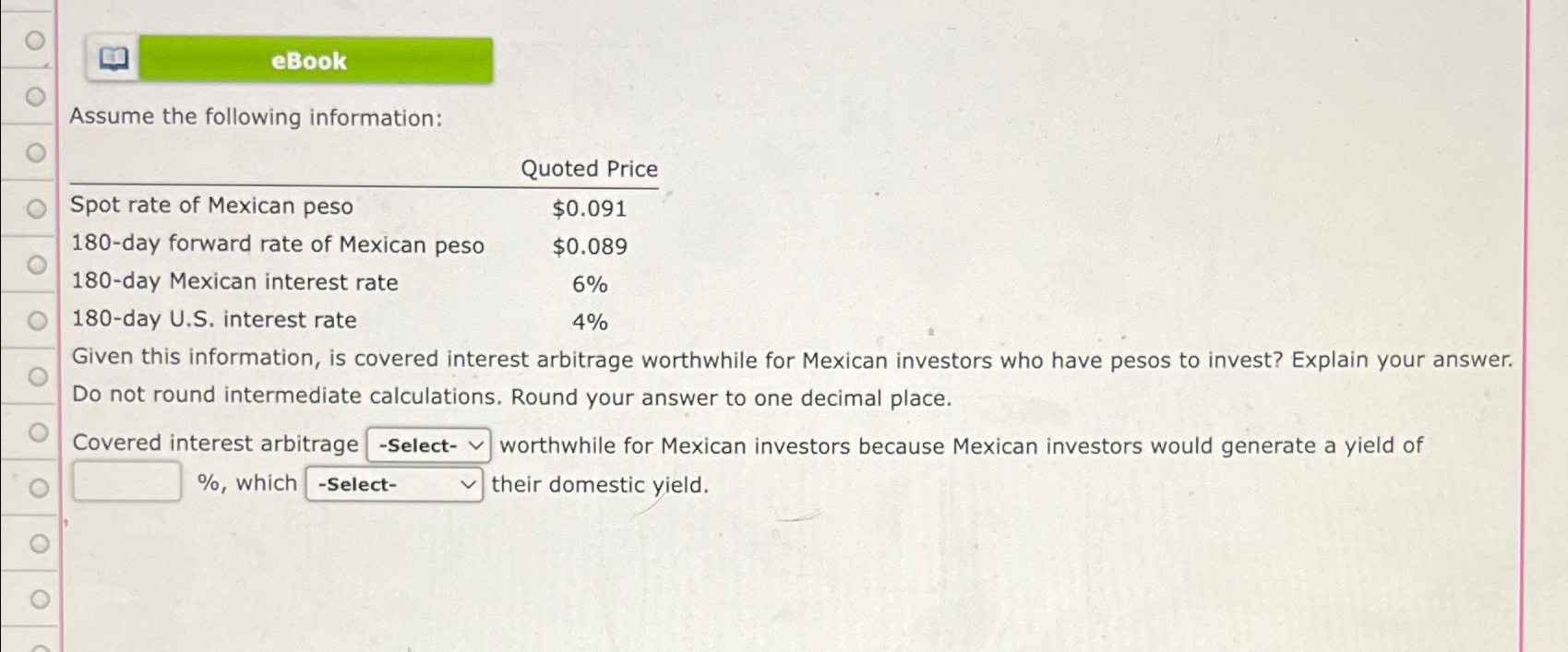 Solved eBookAssume the following information:\table[[,Quoted | Chegg.com