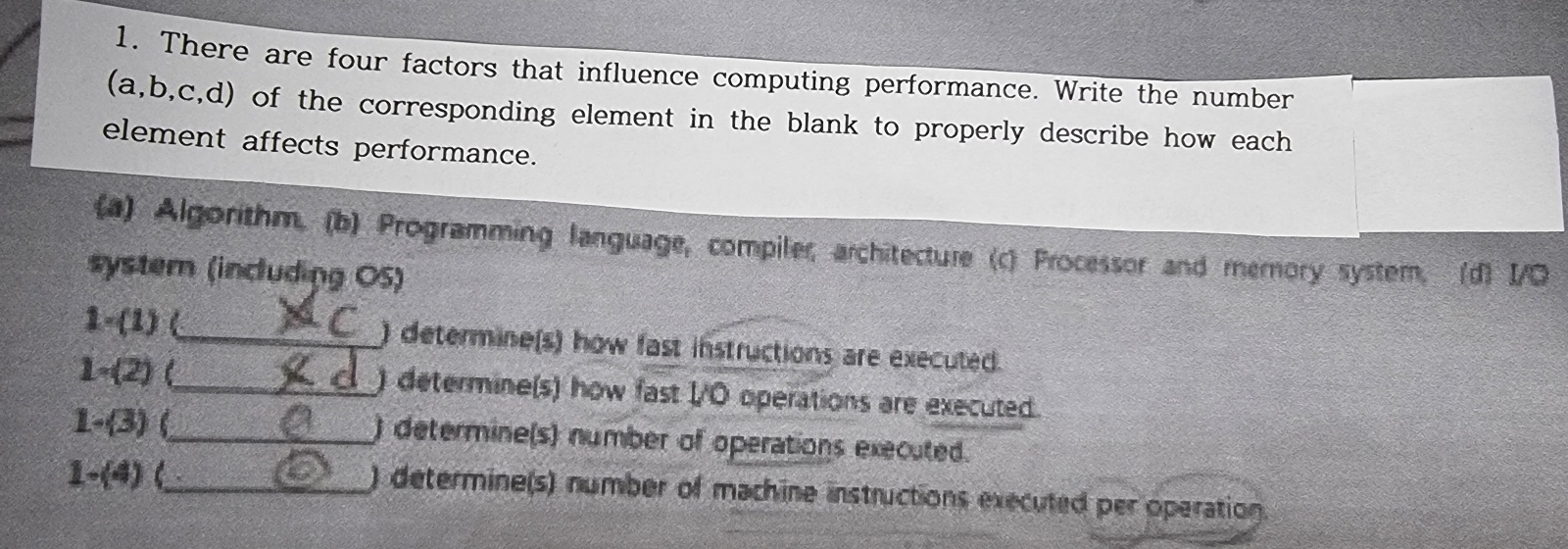 Solved There are four factors that influence computing | Chegg.com