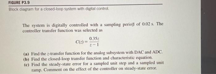 Solved Block diagram for a closed-loop system with digital | Chegg.com