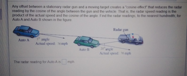 Solved Any offset between a stationary radar gun and a | Chegg.com