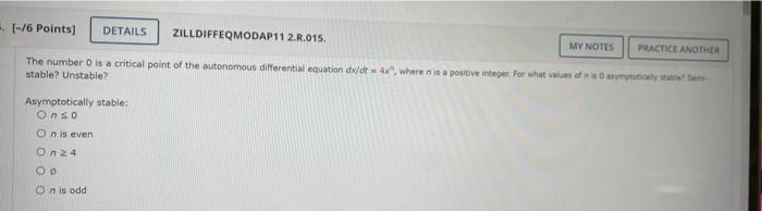 Solved Construct an autonomous first-order differential | Chegg.com