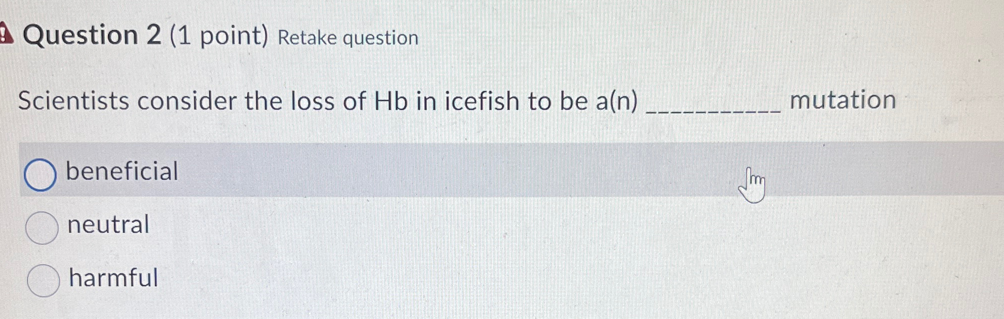 Solved Question 2 (1 ﻿point) ﻿Retake questionScientists | Chegg.com