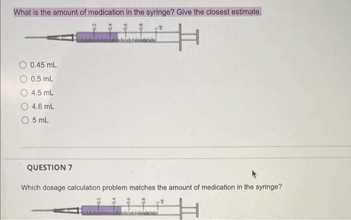 Solved What is the amount of medication in the syringe? Give | Chegg.com