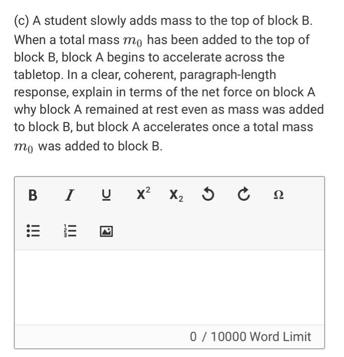 Solved Block A with mass mA rests on a horizontal tabletop, | Chegg.com