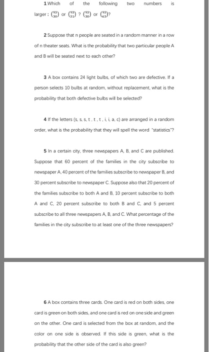 Solved of two numbers is 1 Which larger : 0) or G the o | Chegg.com