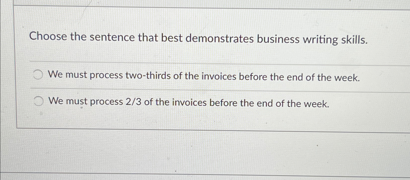 Solved Choose the sentence that best demonstrates business | Chegg.com Solved Choose the sentence that best demonstrates business | Chegg.com