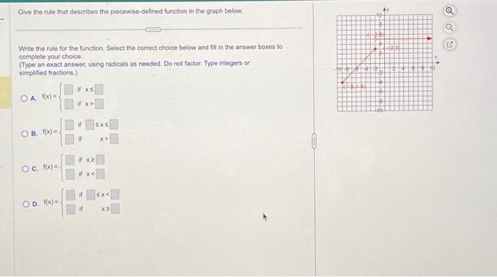 Solved Give the rule that describes the piecewise-defined | Chegg.com