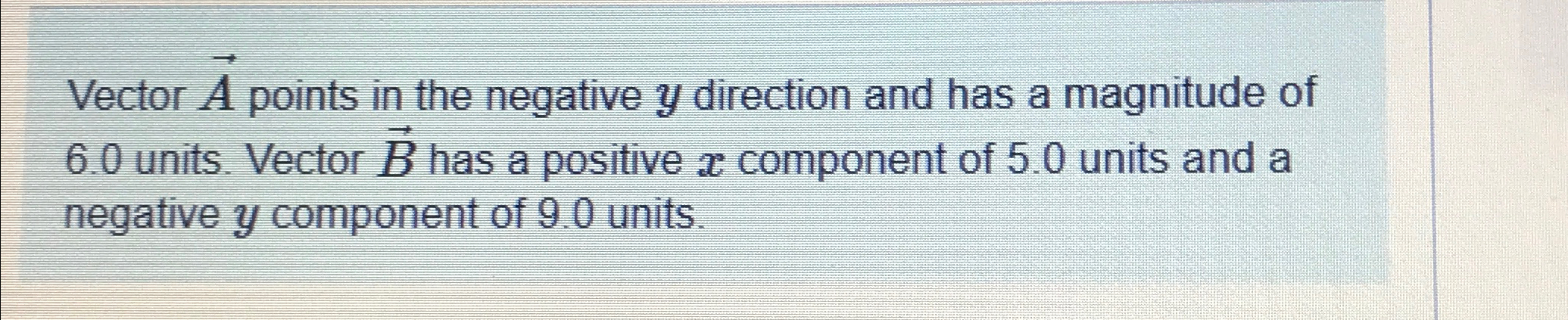 Solved Vector vec(A) ﻿points in the negative y ﻿direction | Chegg.com