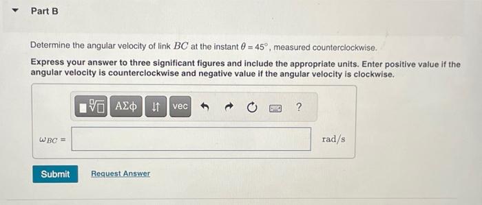 Solved The link AB has an angular velocity of 3.9rad/s. | Chegg.com