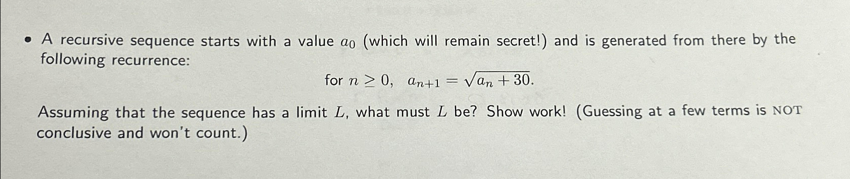 Solved A recursive sequence starts with a value a0 (which | Chegg.com