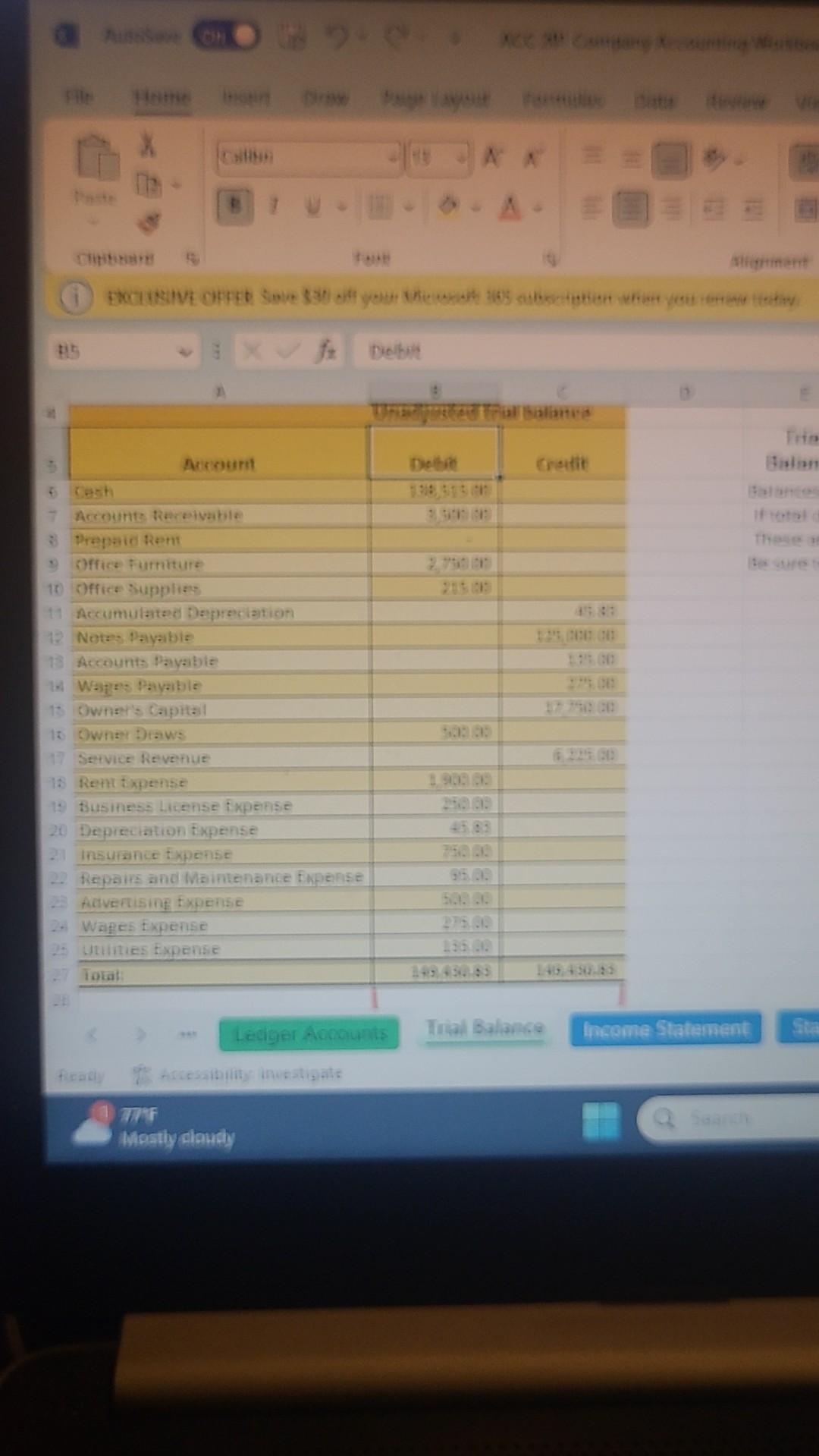 Solved Balances from the t accounts wi If total debits do | Chegg.com