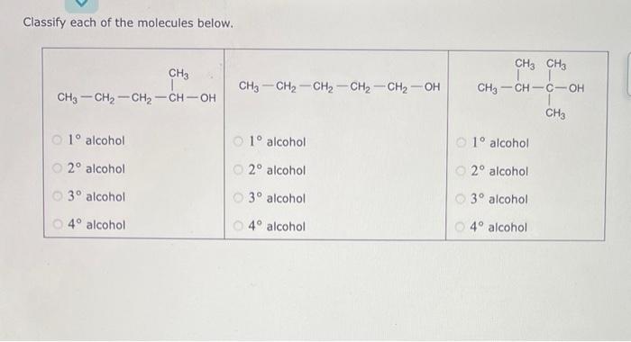 Solved Classify each of the molecules below. | Chegg.com Solved Classify each of the molecules below. | Chegg.com