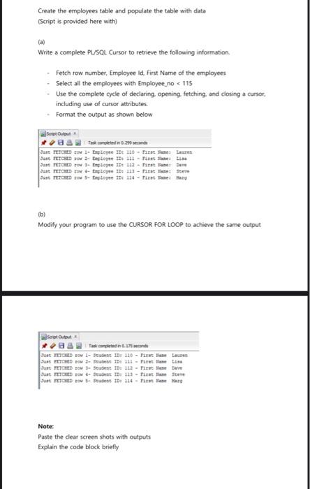 [solved] Database Programmingoracle Live Sql Create The Emp
