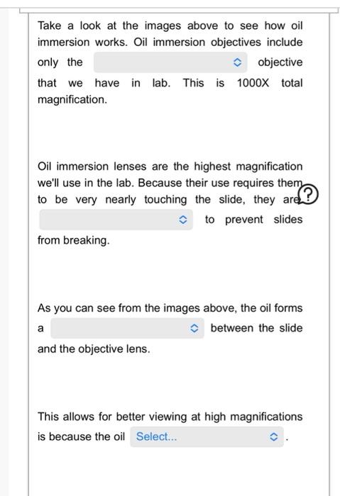 Solved Take a look at the images above to see how oil | Chegg.com